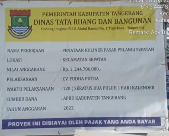 Pengerjaan Pasar Pelangi Sepatan Kab.Tangerang, Asal Asalan.